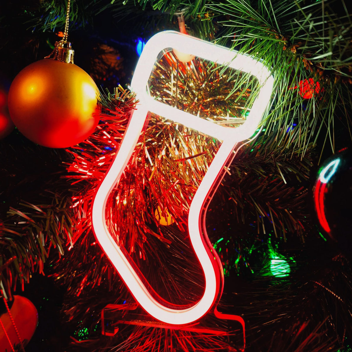 Mini Stocking Christmas Neon Sign | Christmas Neon Lights — Neon Filter