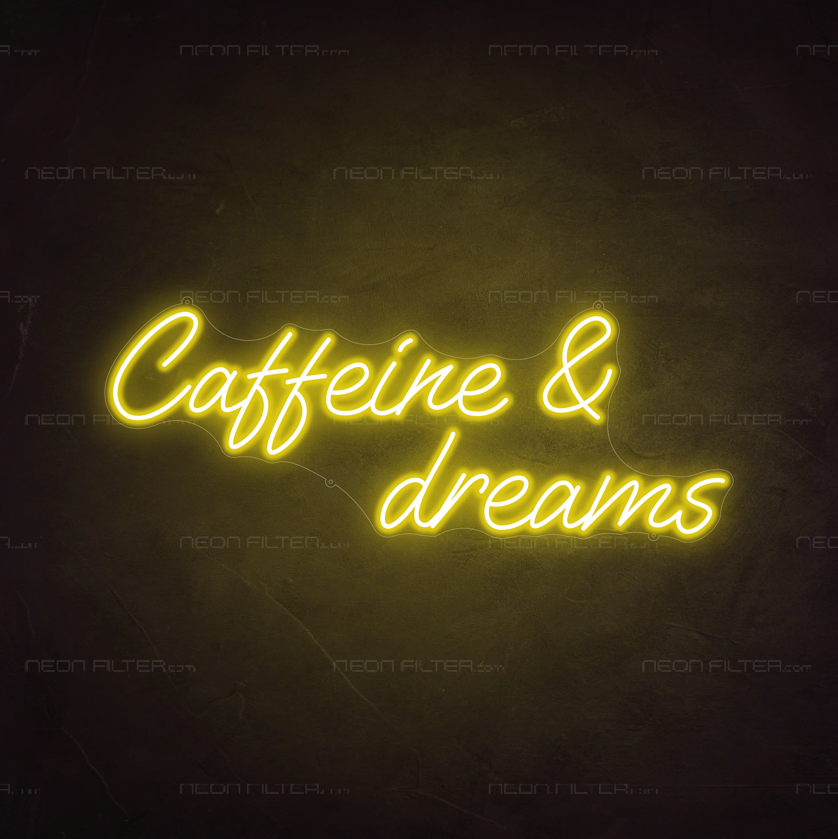 Caffeine and Dreams Neon Sign | Kitchen Neon Signs — Neon Filter