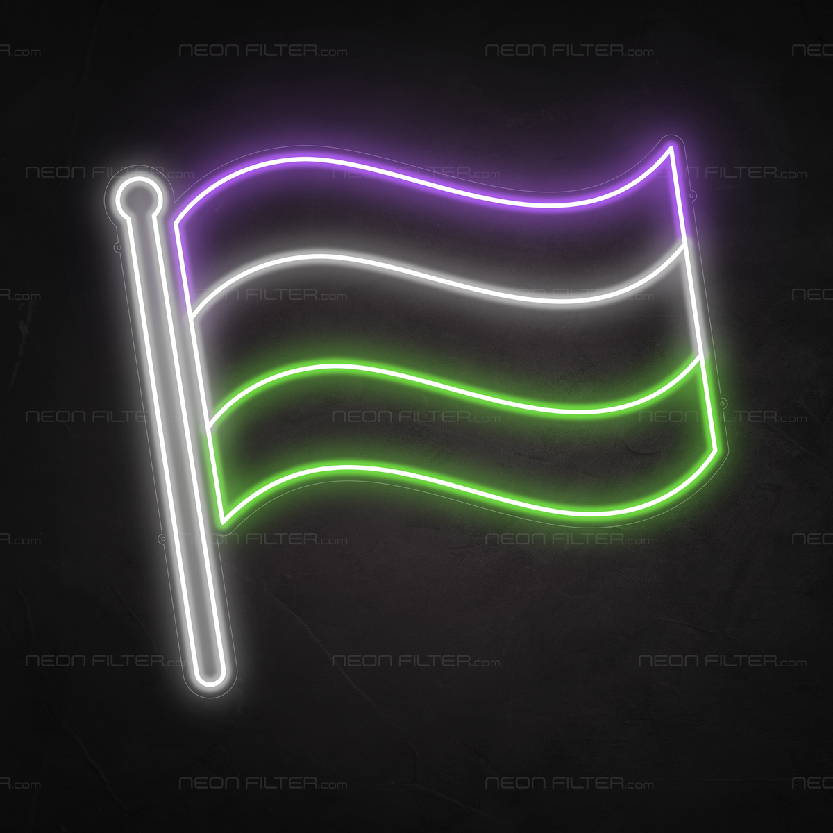 Genderqueer Pride Flag Neon Sign | LGBTQIA+ Lights