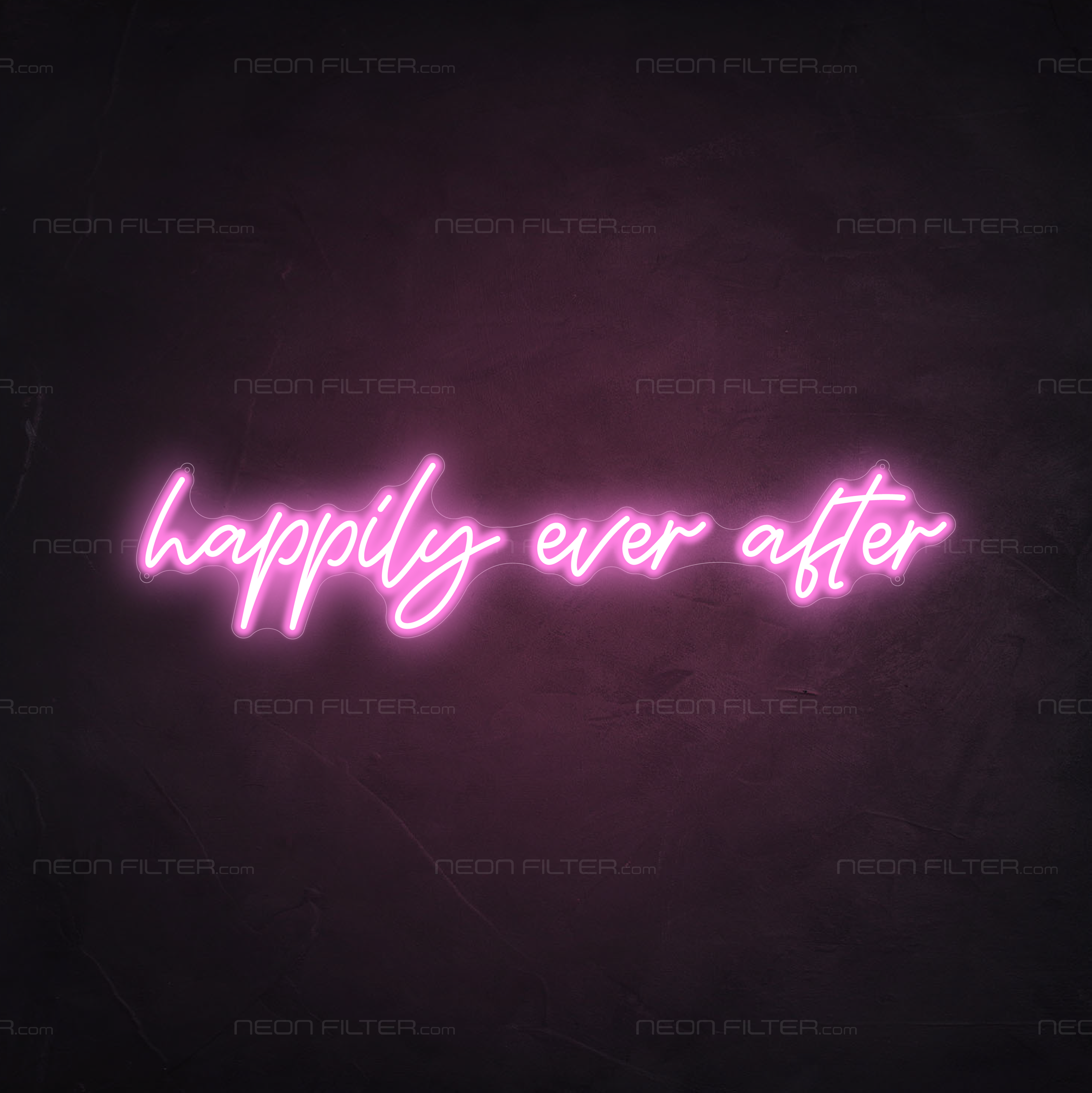 Happily Ever After Neon Sign Single Line | Wedding Neon Lights — Neon ...
