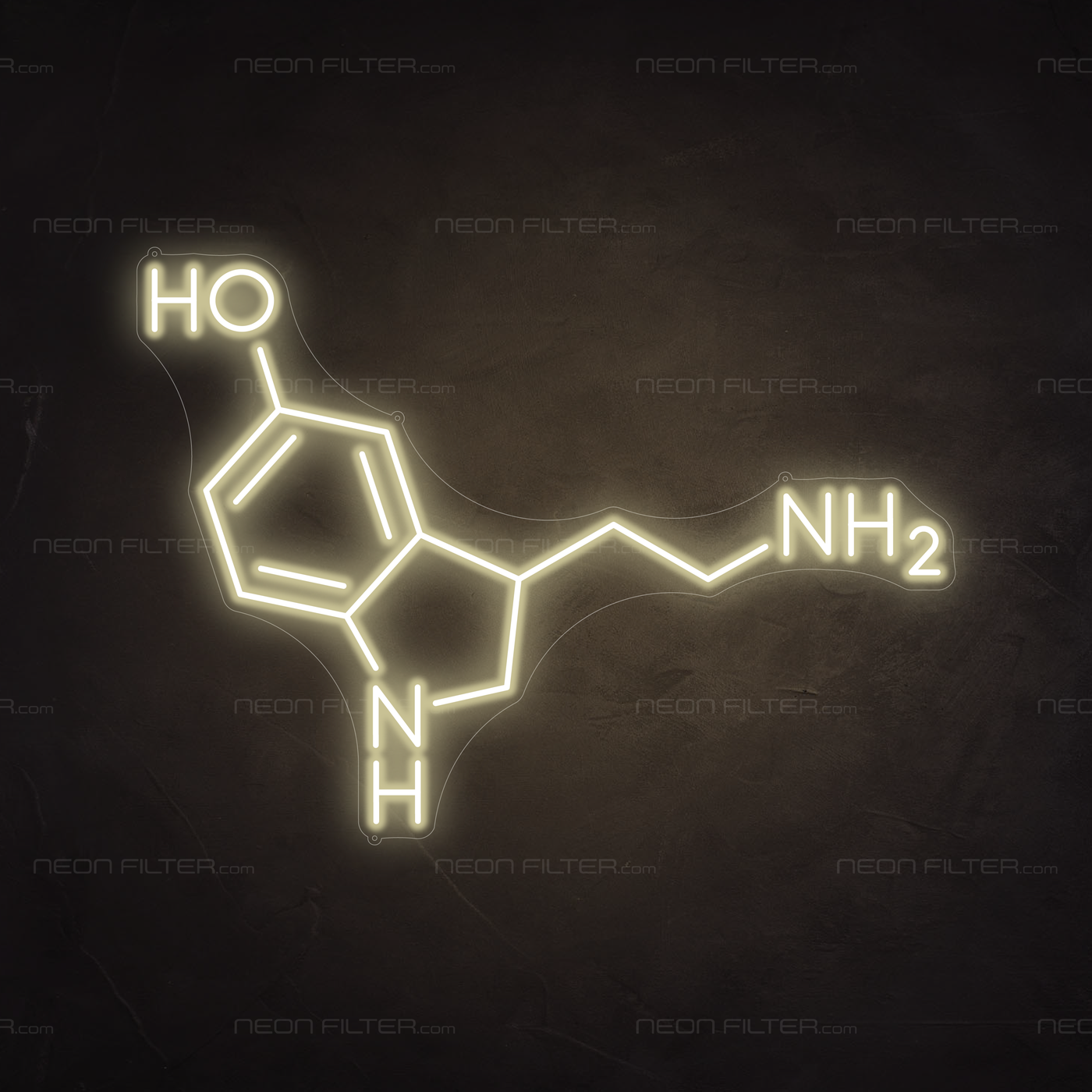 Serotonin Molecule Neon Sign | Happy Neon Lights — Neon Filter