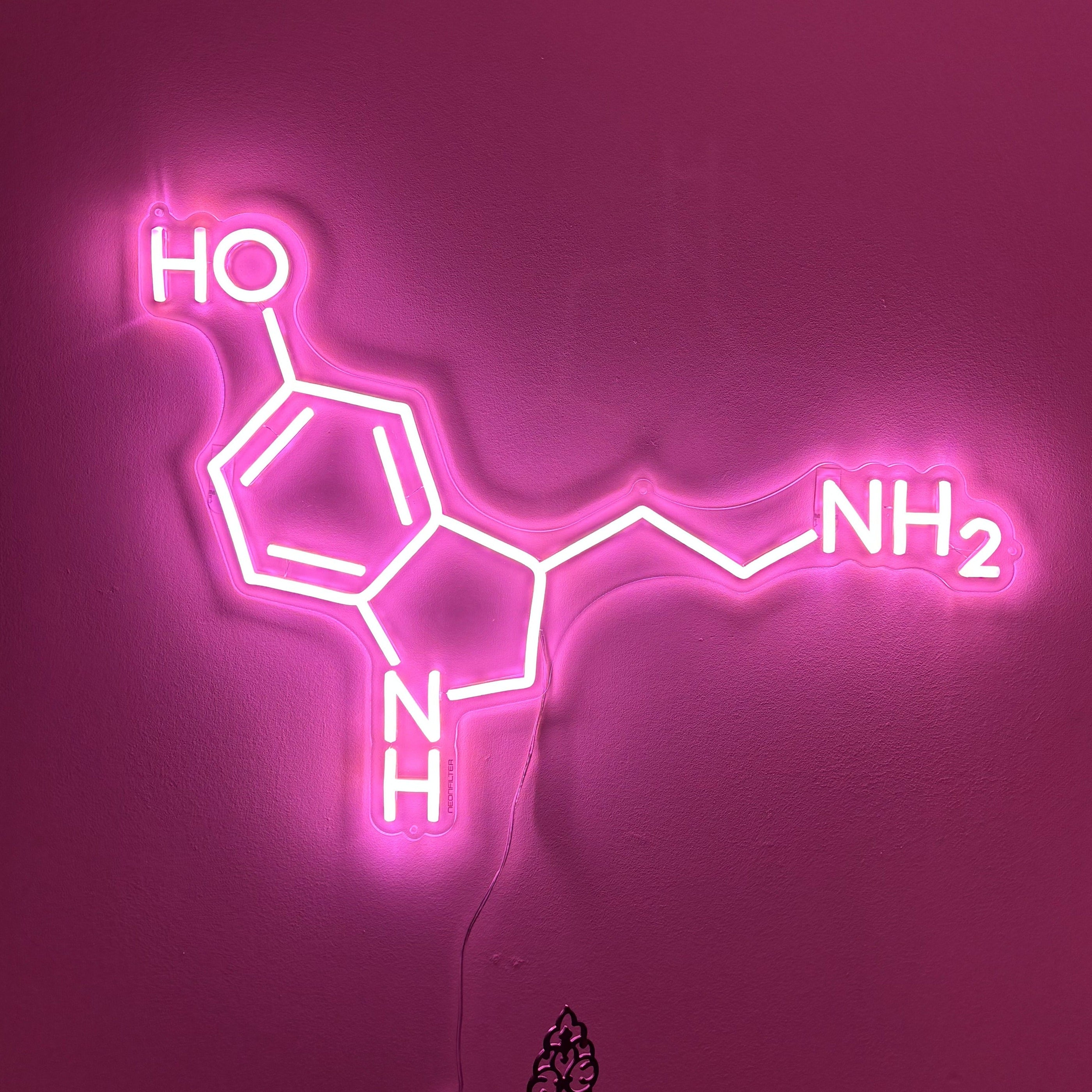 Serotonin Molecule Neon Sign | Happy Neon Lights — Neon Filter
