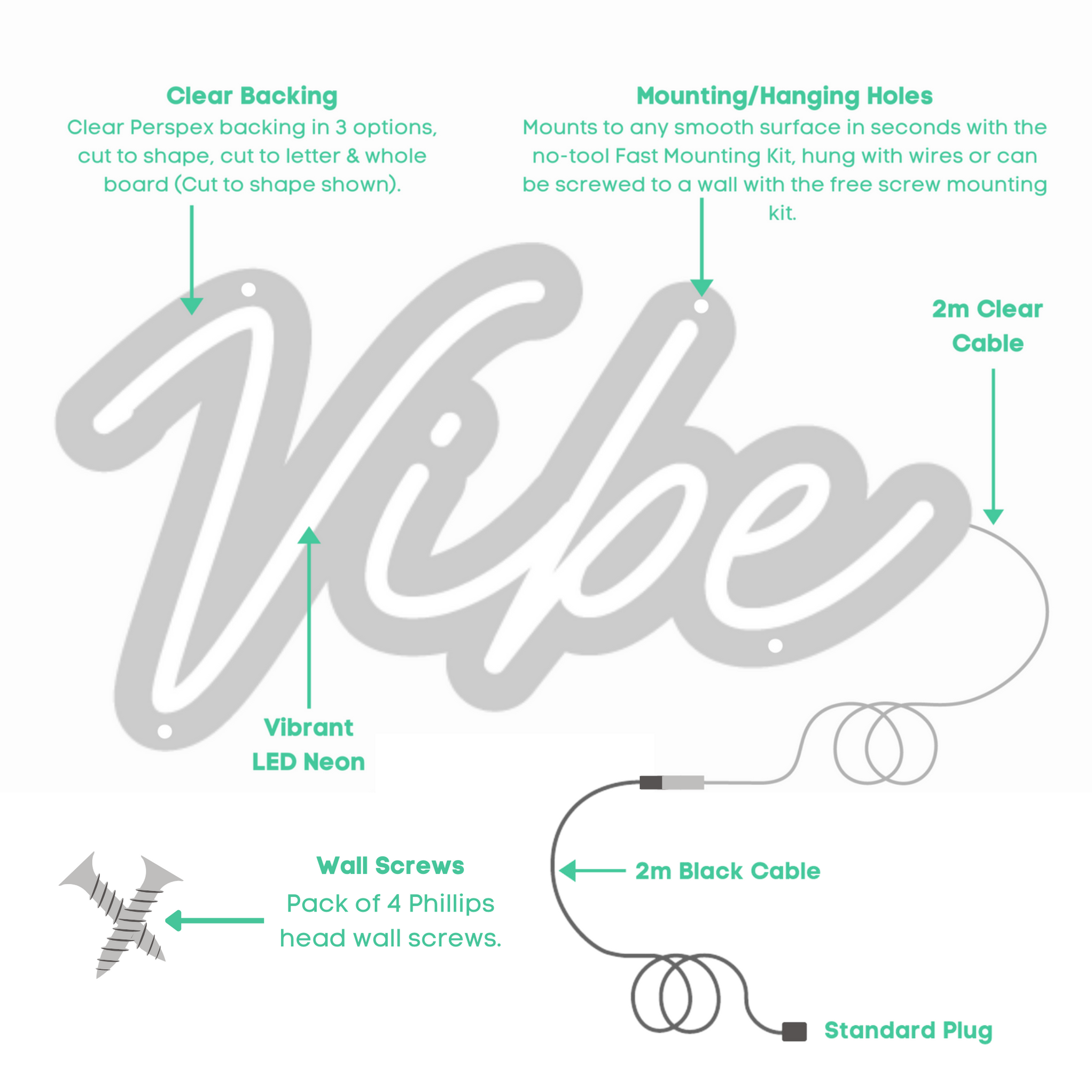Vibe Neon Sign | LED Neon Lights UK
