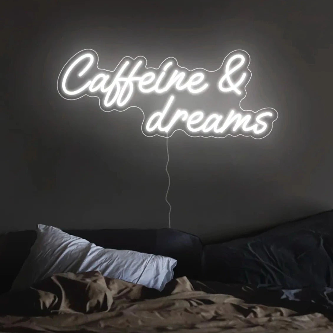 Caffeine and Dreams' Neon Sign