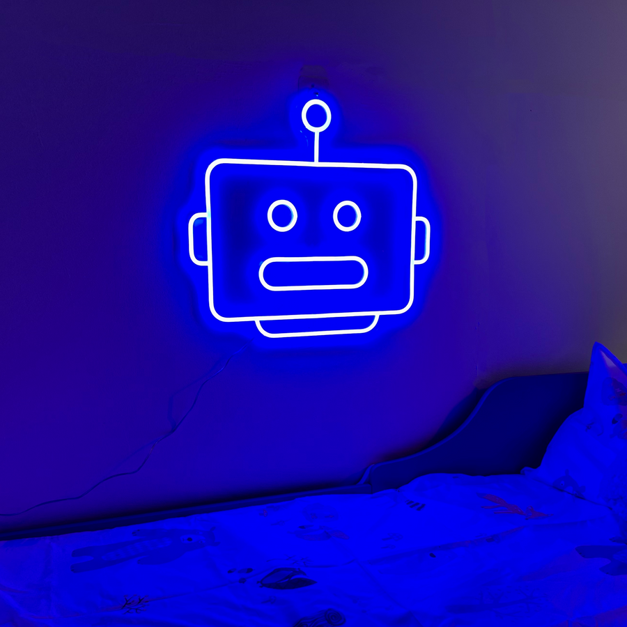 Robot Head Neon Sign