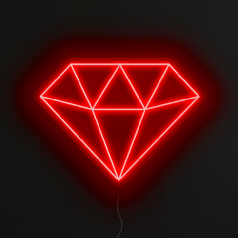 Stock Red Diamond Neon Sign 50cm