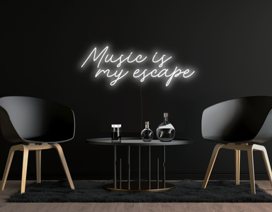 'Music is My Escape' Neon Sign | LED Neon Lights UK